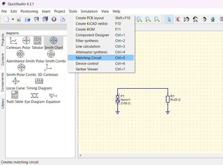 Qucs Studioで学ぶインピーダンスマッチング：Port1のマッチング回路詳細ガイド | QucsStudioマスターへの道: 初心者から上級者まで
